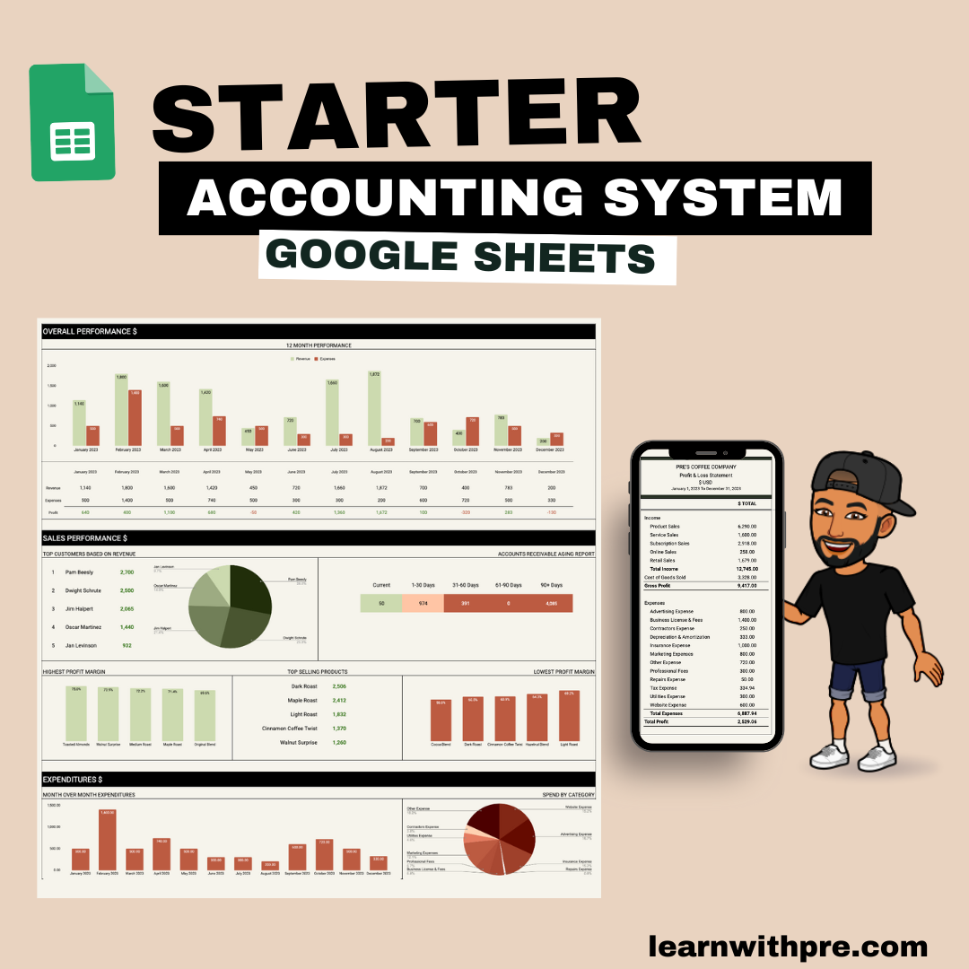 Accounting System | Google Sheets Template – learnwithpre
